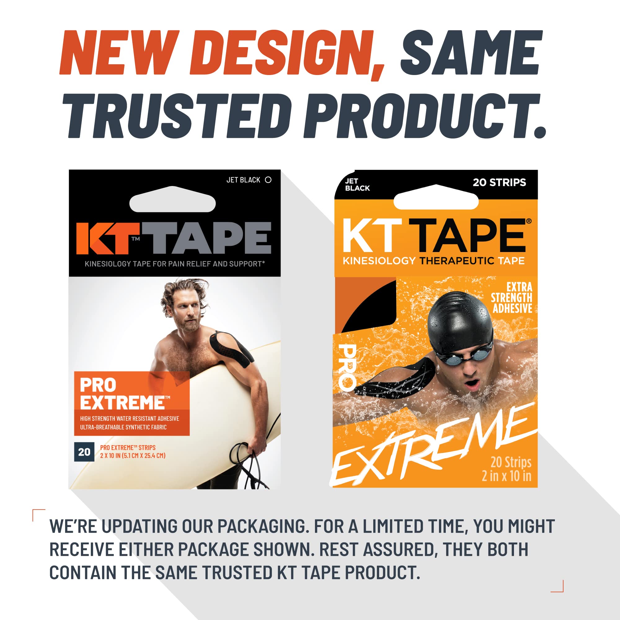 KT Tape, Pro Extreme Synthetic Kinesiology Athletic Tape, 20 Count, 10” Precut Strips, Tempo Taupe