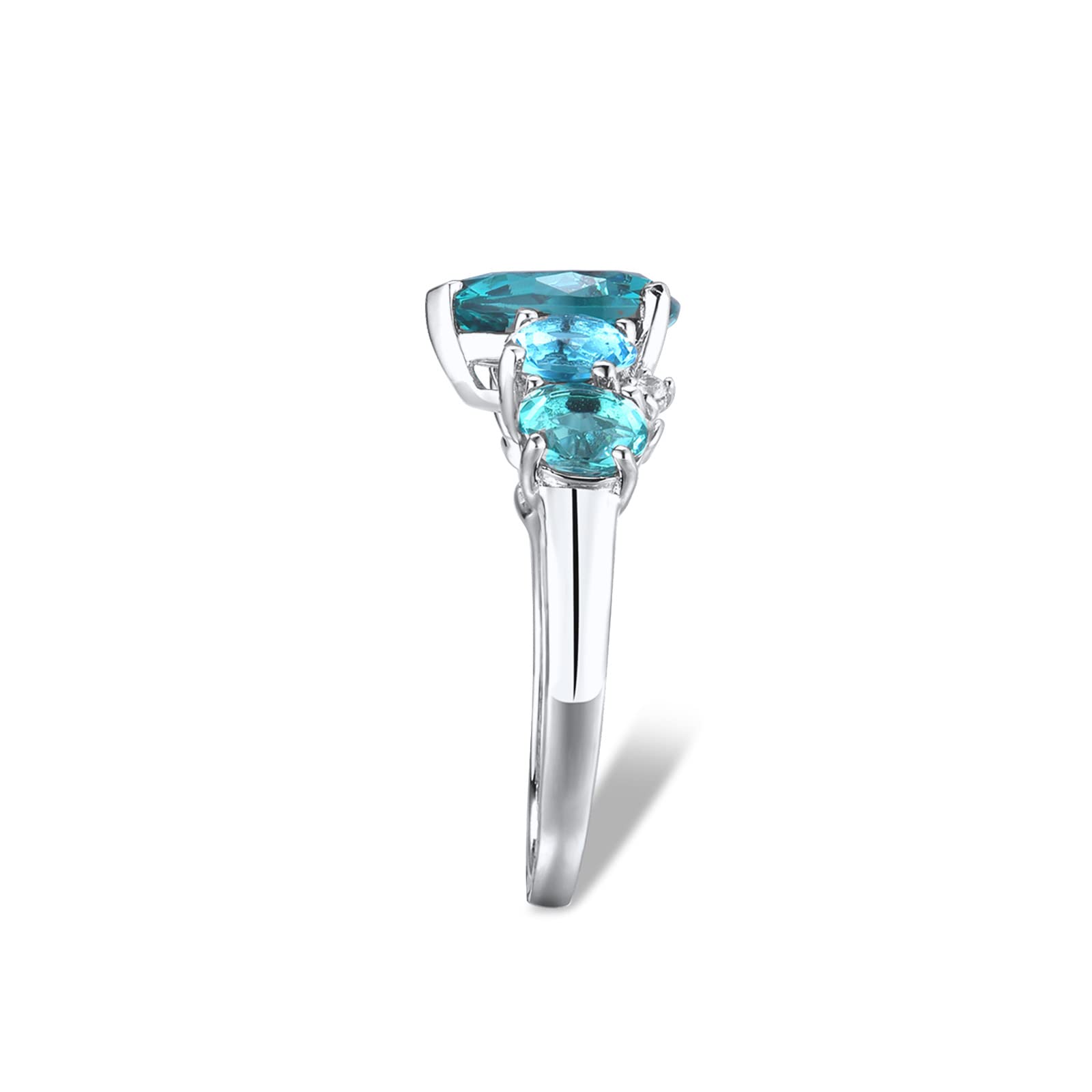 Santuzza 925 Sterling Silver Gemstone Ring Blue Glass Cubic Zirconia Statement Ring for Women (8)