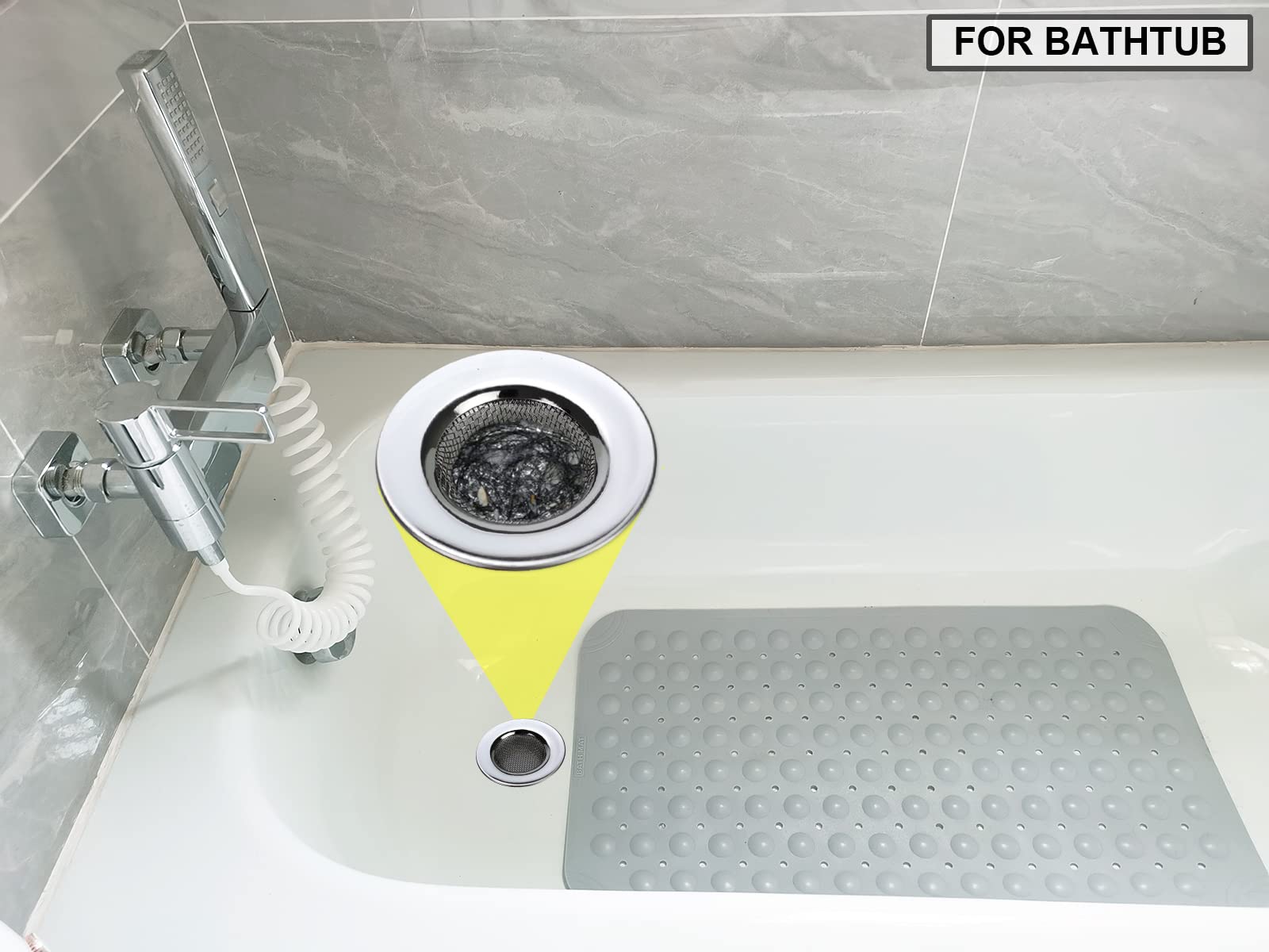 Seatery 1.50" Bathtub Strainers, Bathroom Sink Strainers, Shower Drain Hair Catcher, Drain Strainer for Laundry, Mop Pool, Utility, Slop, RV Sink, Stainless Steel, Pack-2