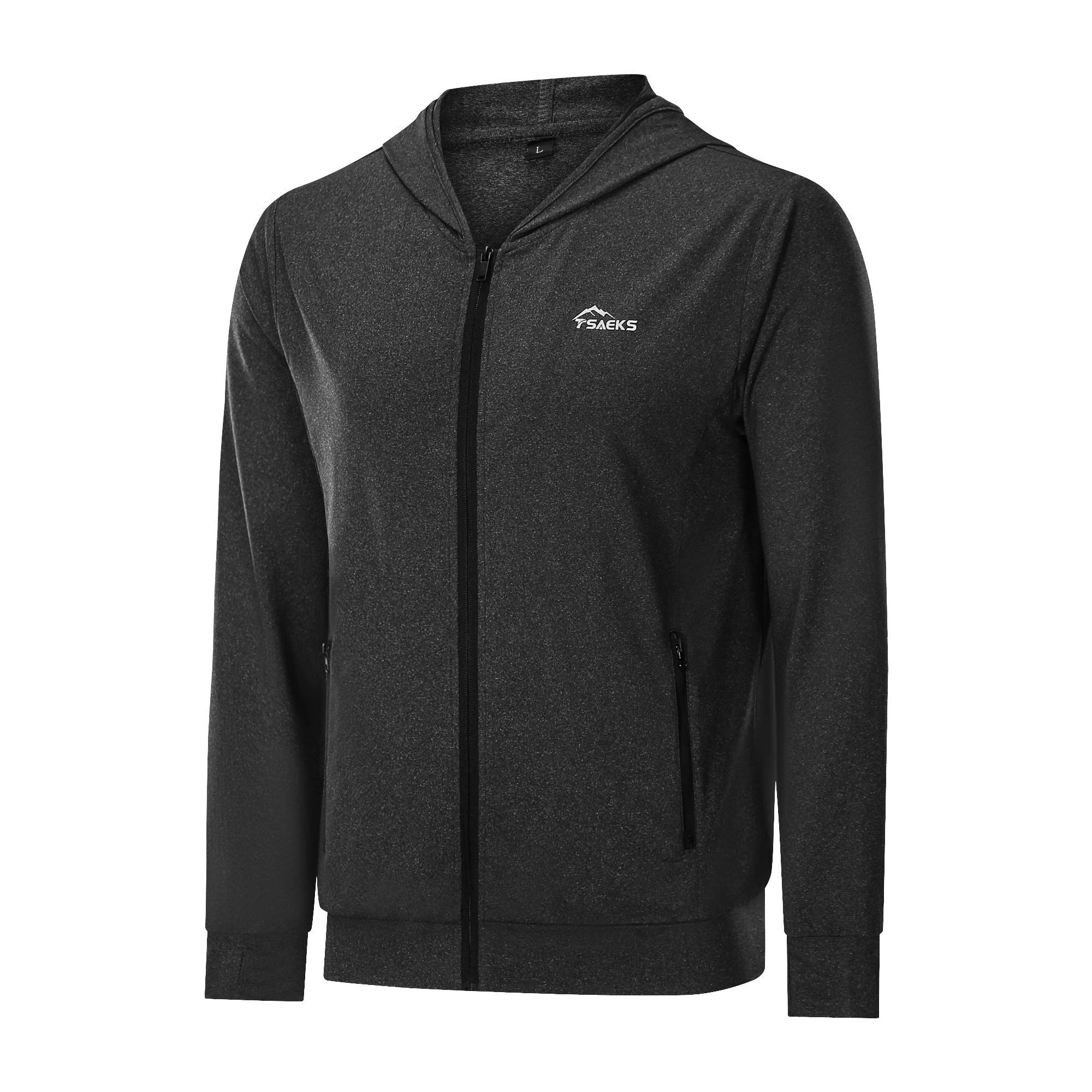 Men's Lightweight Sport Jacket Long Sleeve Quick drying for hiking backpacking (Black, XX-Large)