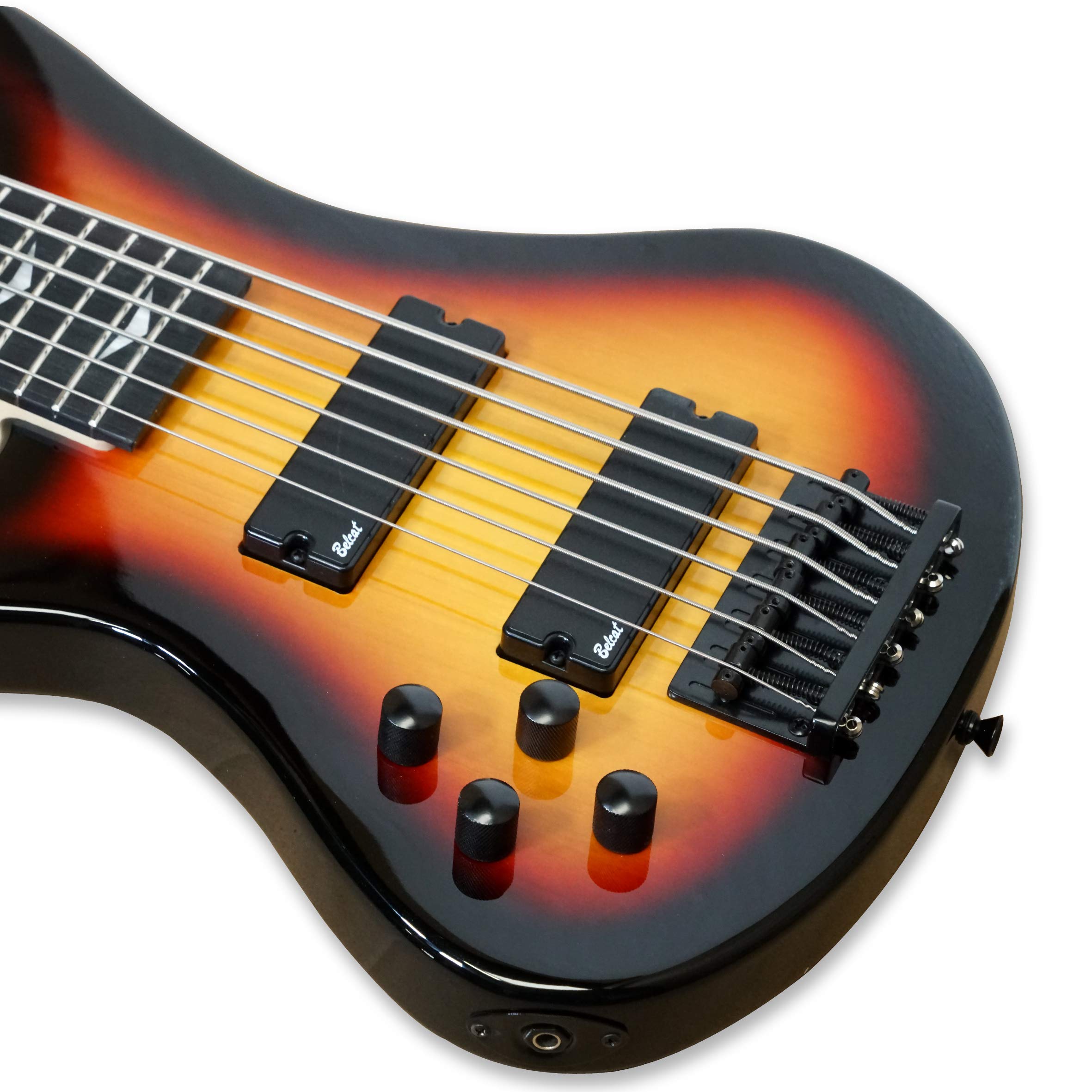 Left-handed 6 String Electric Bass, Bolt on Maple Neck, Poplar Body
