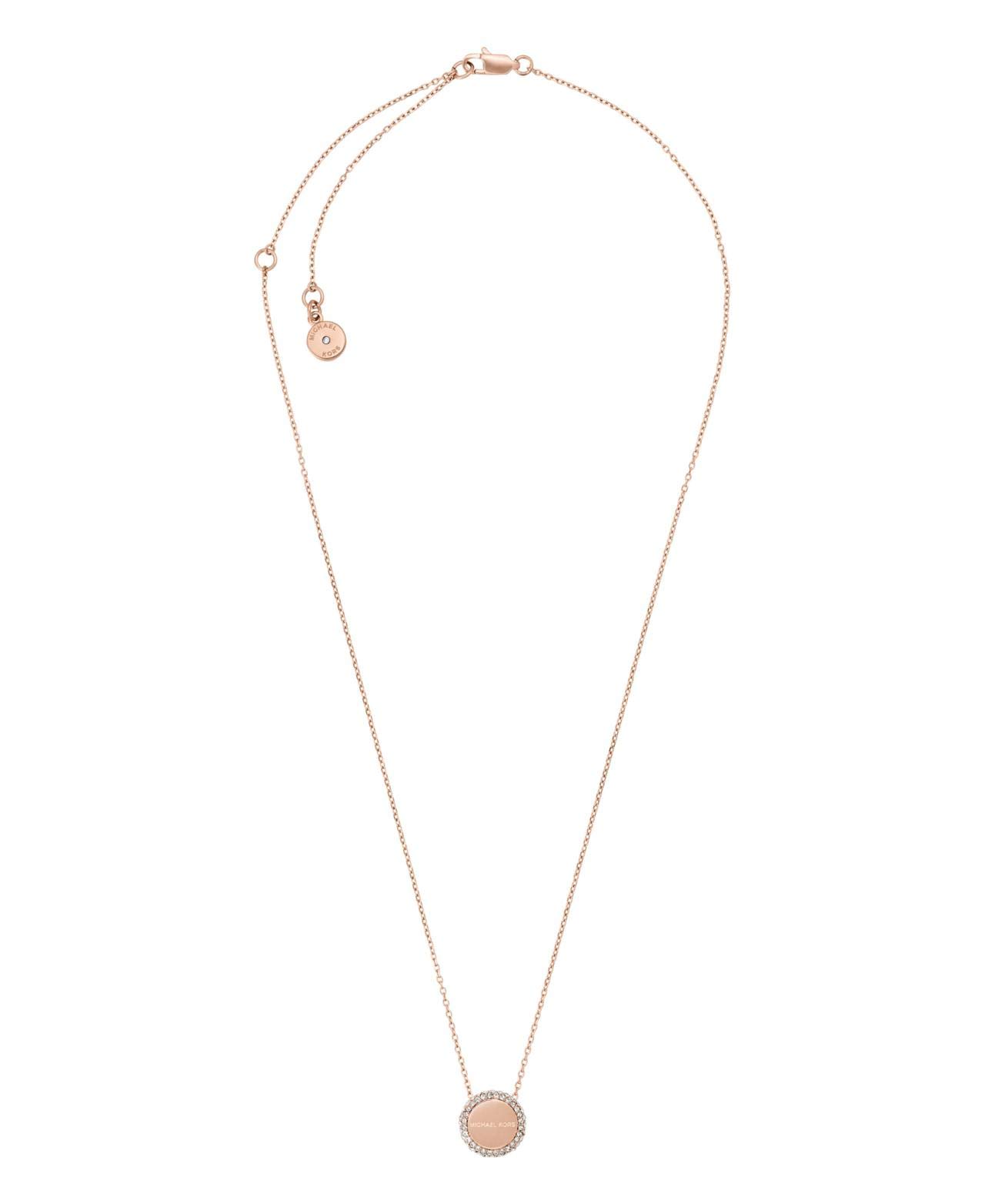 Michael Kors Women's Rose Gold-Tone Pendant Necklace MKJX6180791