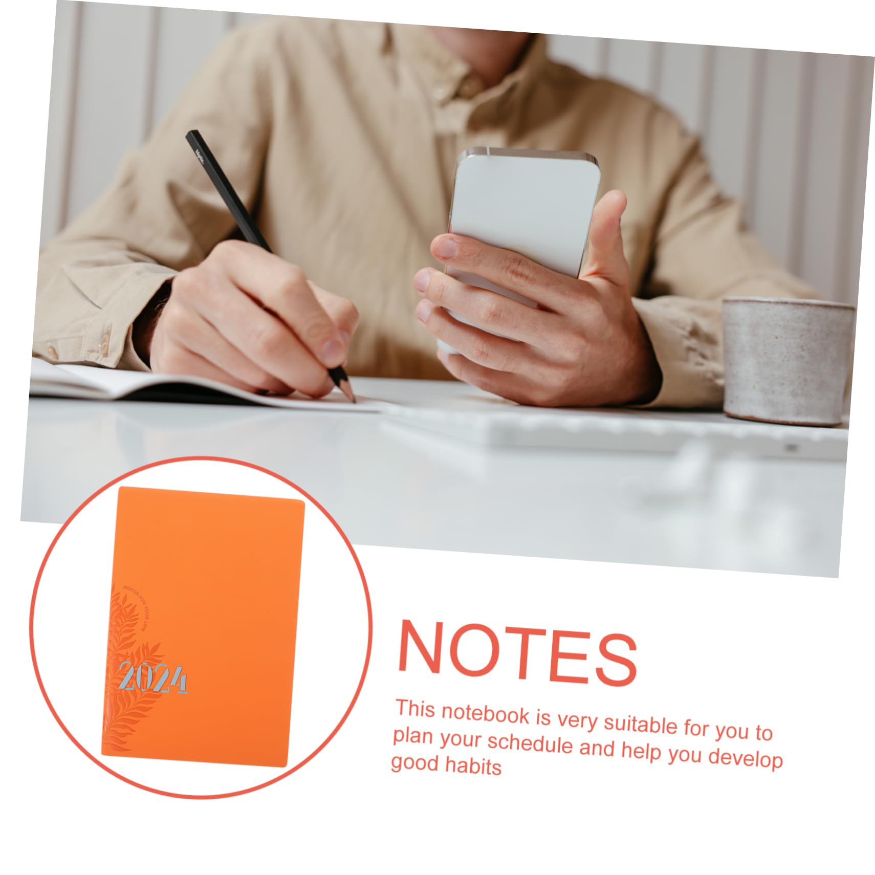NUOBESTY Notebook Note Pad Notepad Calendar 23-24 Monthly Planner Daily Planner Teacher Planners and Lesson Planner Efficient Plan Pad School Planner Date Plan Pad A5 Soft Surface Schedules