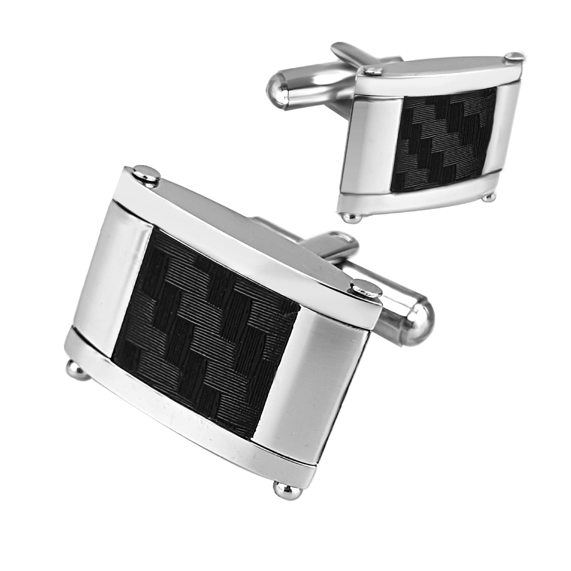 Stainless Steel Cufflinks Men's Shirt Sleeve Studs Carbon Fiber Single