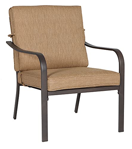 Mainstays Stanton Cushioned 4-Piece Patio Conversation Set, Brown, Seats 4
