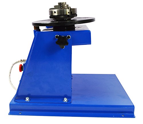 PreAsion 10KG Welding Positioner Turntable with 80mm Chuck Rotary Table Workbench 3 Jaw Chuck Diameter 180mm 0-90º for Circle Work Welding Equipment Positioning Welder 110V