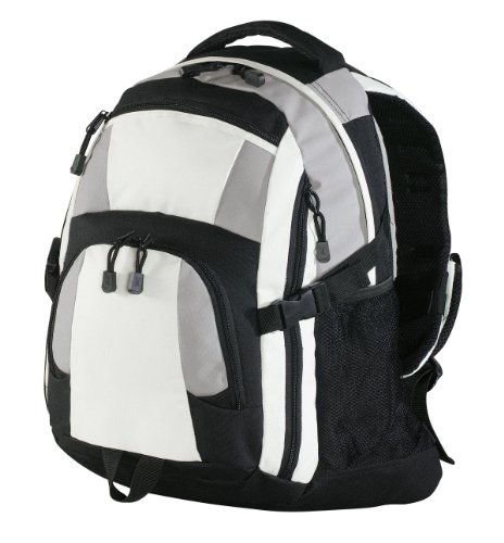 Port Authority Luggage and Bags Urban Backpack - BG77 - Black/ Light Grey/ Stone - One Size