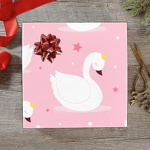 Veundei 3 Pack Gift Wrapping Paper Bundle Swan Princess Wrapping Paper Roll Packing Paper Gift Wrap for Birthdays, Weddings, Party, Holiday, Baby Shower, 58 x22.8 Inch (9.18.sq.ft) per Roll