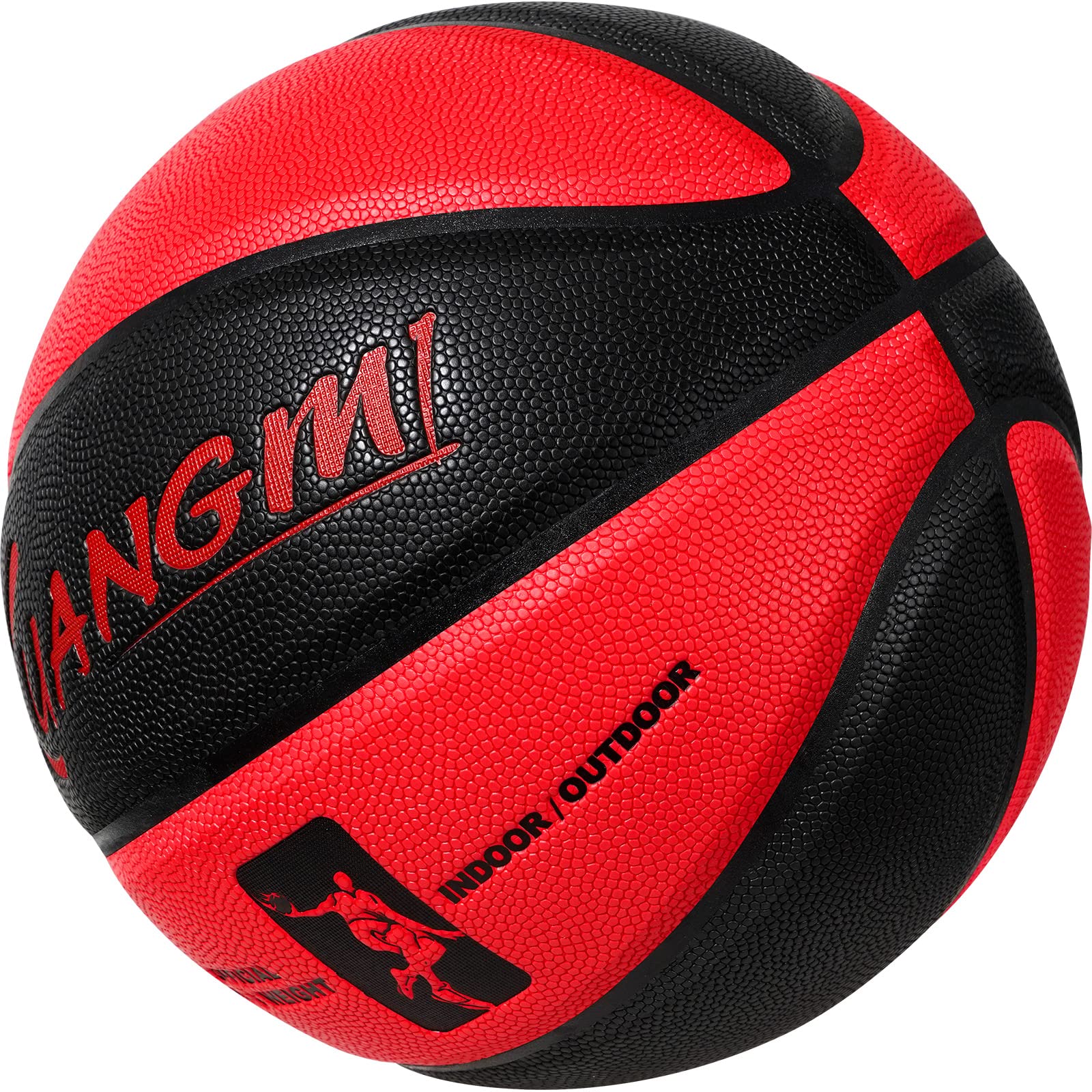 Kuangmi Personalized Basketball Fancy Streetball Indoor Outdoor (Size 7/29.5”) (Black Red)