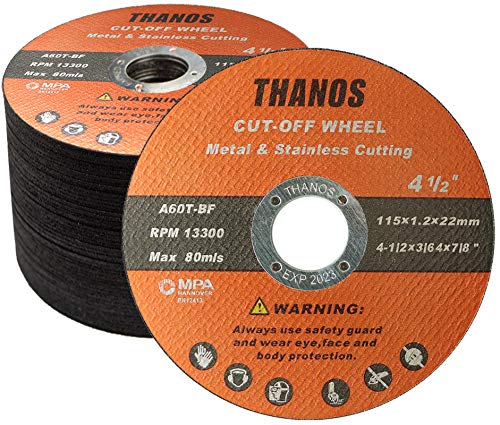 THANOS Cut Off Wheel,50 Pack 4-1/2"x 3/64 x 7/8" Metal and Stainless Steel Cutting Wheel for Angle Grinder,Ultra Thin Cutting Disc(4.5"x.040"x7/8" )
