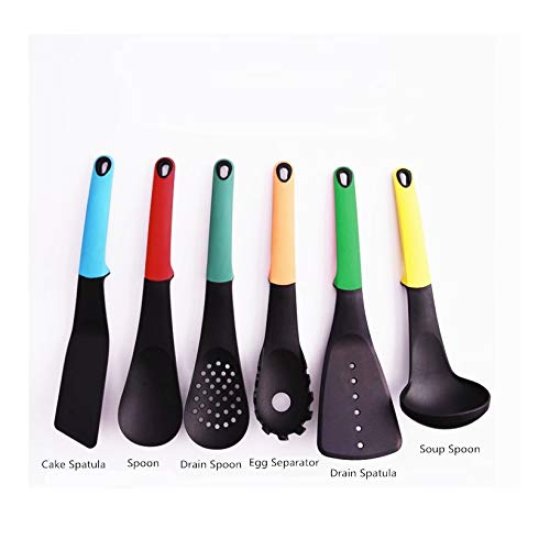 LMMDP 6Pc/Set Nylon Non-Stick Cooking Utensils Heat-Resistant Kitchen Cooking Tools Spoon Egg Separator Spatula Cook Shovel Sets