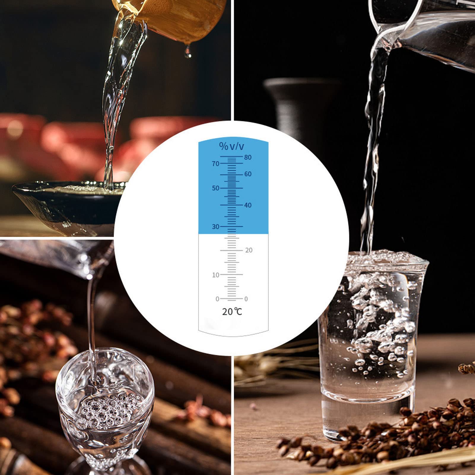 Refractometer Meter Gauge Brix Refractometer for Brewing Beer Wort Refractometer 0β80% Wine Refractometer