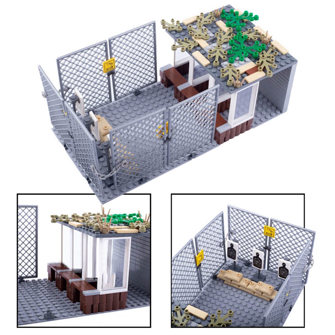 Topoo Military Building Blocks Set Training Range War Scene Building Kit Battlefield Playset WW2 Compatible with Lego COBI Architecture A