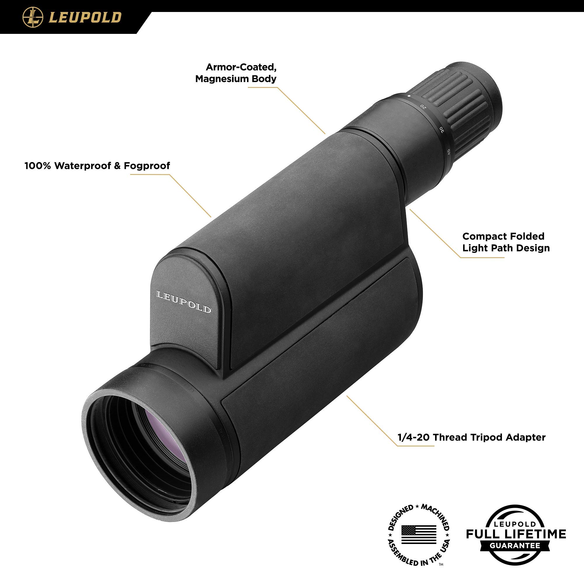 Leupold Mark 4 12-40x60mm Spotting Scope, Milling Reticle