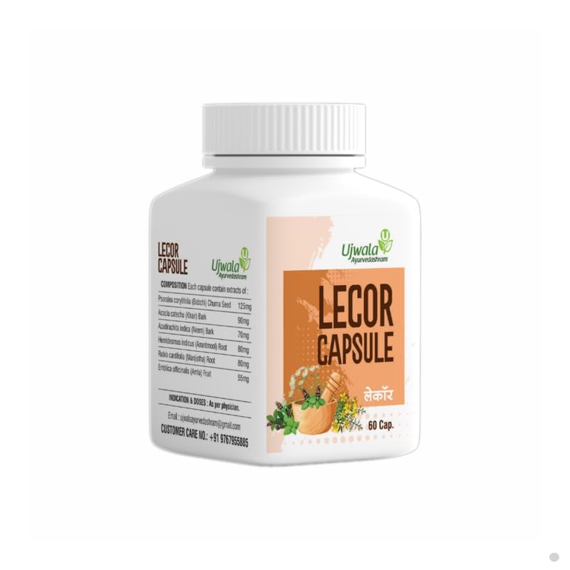 Lecor Capsule (60 Cap) I Ayurvedic Medicine for Vitiligo I Leukoderma Treatment I Need to use with Combination of Livcon Capsule and Lecor Oil