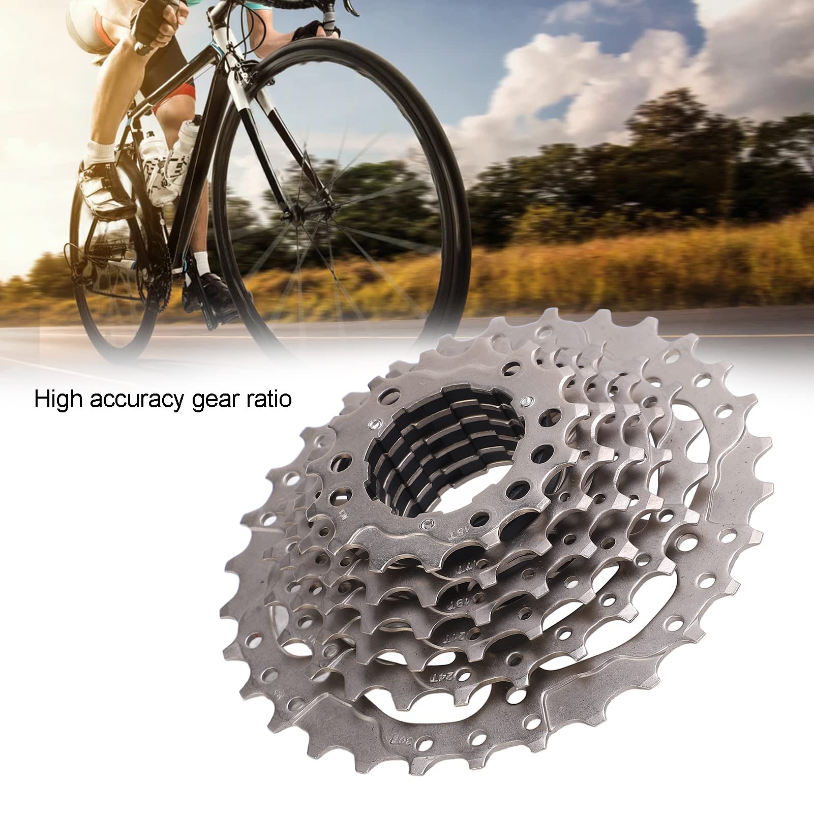 Raguso Bicycle Multiple Freewheel, 8 Speed Bike Cassette Wheel 11β30T Little Noise for Road Bike