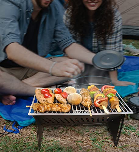 Small Charcoal Grills, Personal Mini Grill Portable BBQ Grill for Indoor Outdoor Cooking Barbecue Camping Picnic Patio Backyard by Bodkar