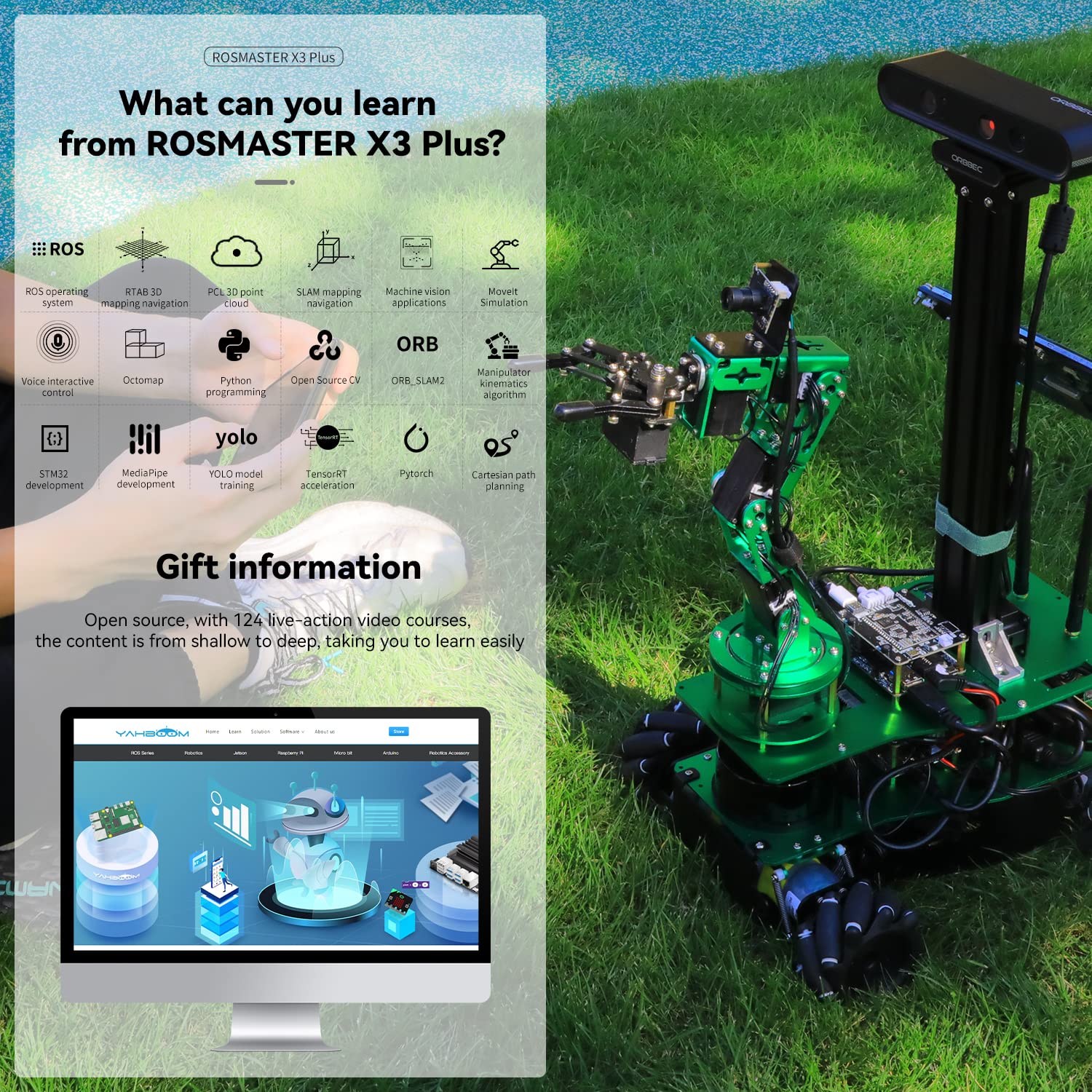 Yahboom Rosmaster X3 Plus Adults AI Robot with Jetson Xavier NX SUB
