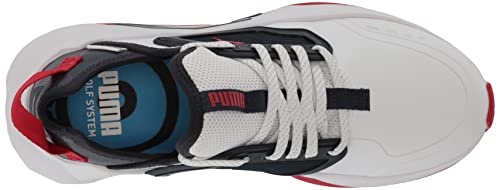 PUMA Men's Gs.One Golf Shoe, White/Navy Blazer/Ski Patrol, 11