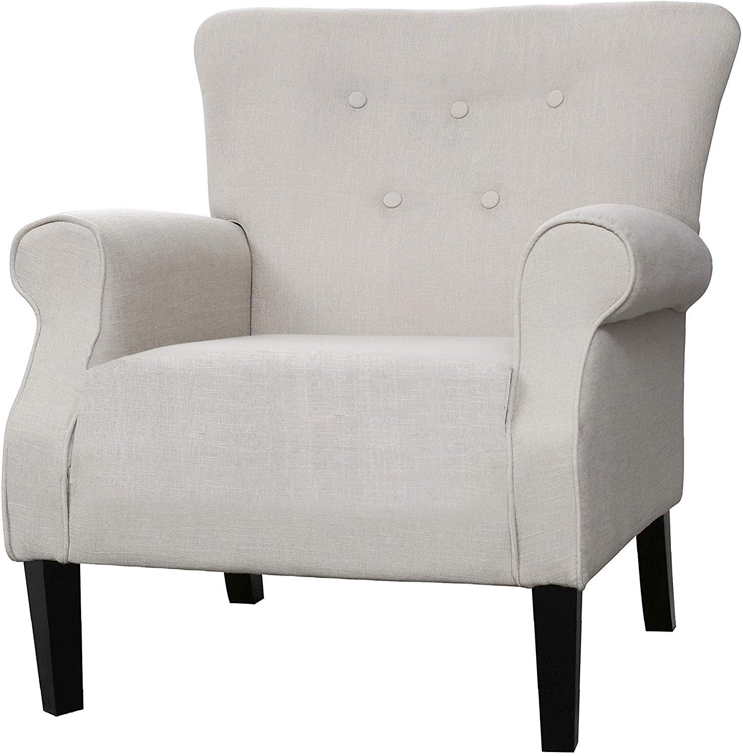 LOKATSE HOME Accent Armchair Single Sofa Modern Comfortable Furniture for Living Room, Club, Bedroom, Beige