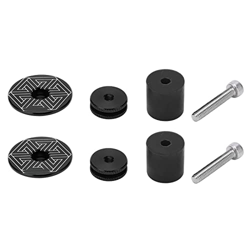 Raguso Handlebar Grips End Plugs, Handlebar End Plugs Practical Lightweight for Road Bikes(Swirl - Black)