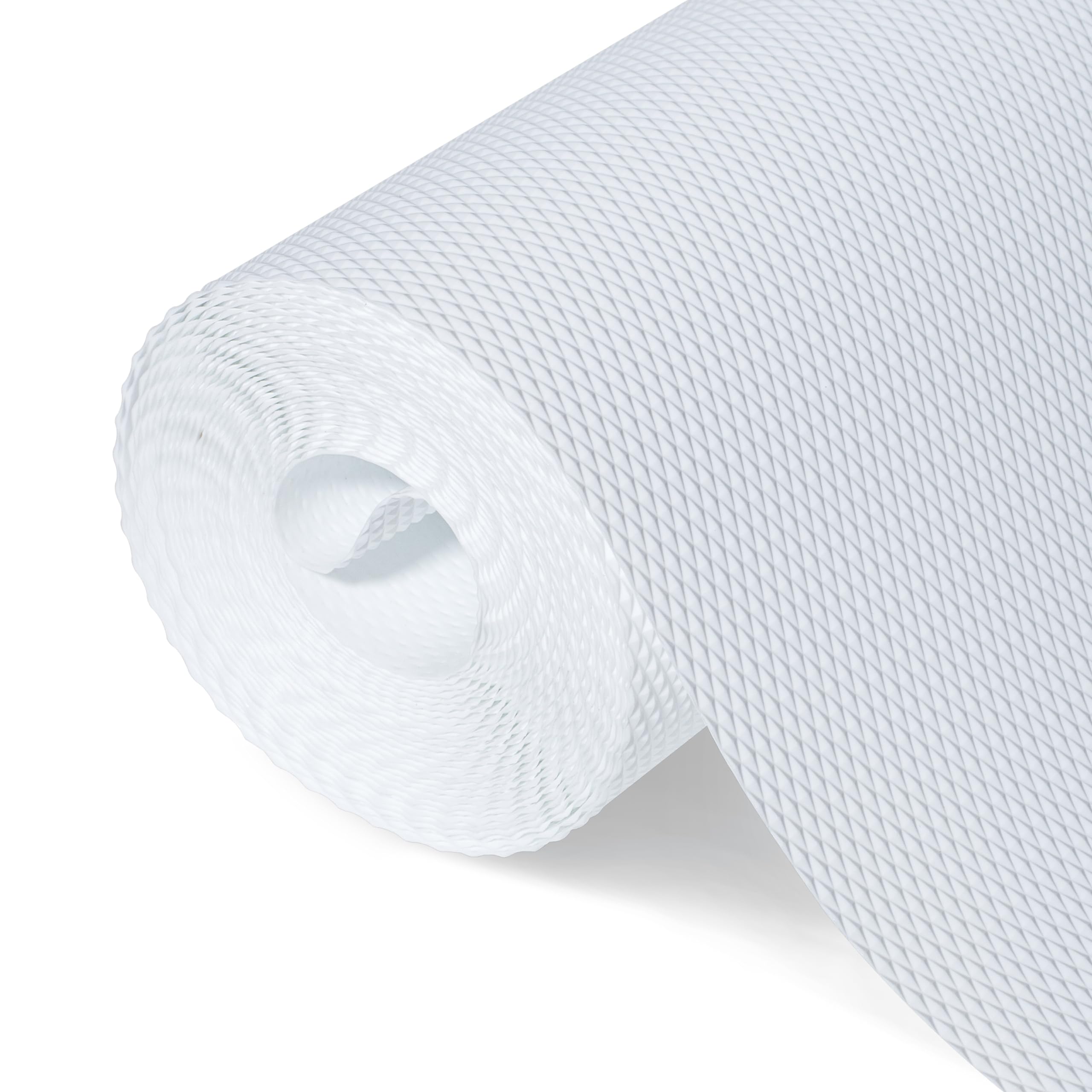 Non-Adhesive Shelf Liner for Kitchen Cabinets, Drawers, Fridge, Non Slip Liner for Pantry,Waterproof Drawer Liner for Bathroom and Kitchen,Wire Shelf Liner, EVA Material.White Diamond 18”x240