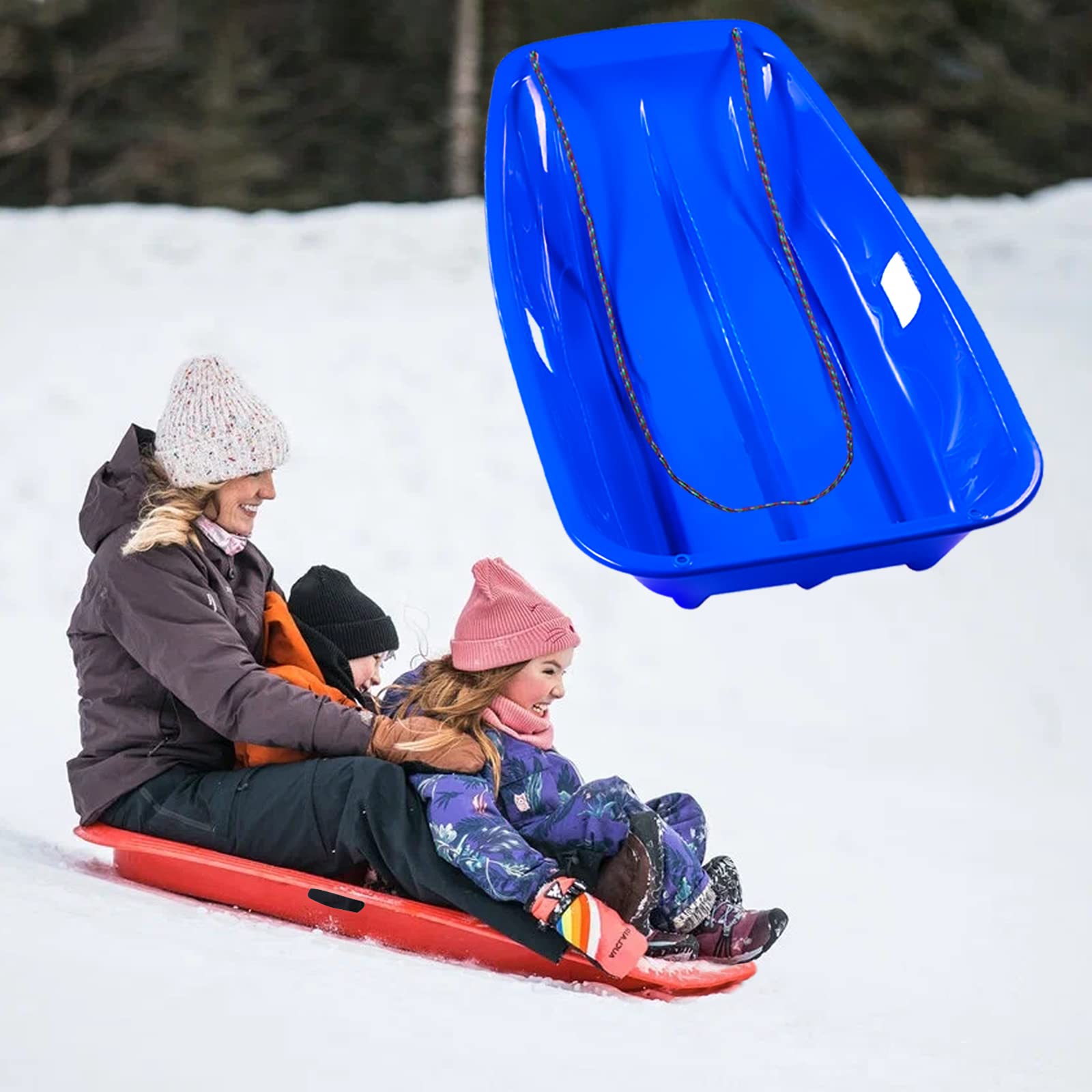 Sleds for Kids Kids and Adult, Snow Sled,Classic Plastic Sled(Blue)