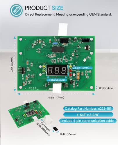 sixcow IDXL2DB1930 Display Board Replacement for Hayward H350FDP, Universal H-Series Induced Draft Heater Models H250IDL2, H350IDL2, and H400IDL2