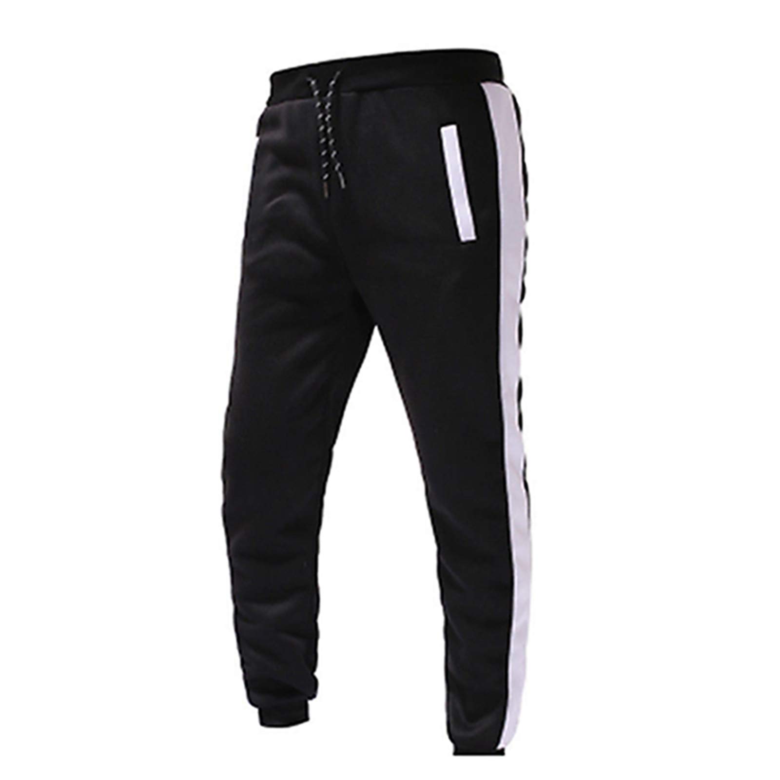 Mens Sweatsuits 2 Piece Hoodie Tracksuit Sets CasualColor Block Jogging Suits for Men (2-White Black, L)