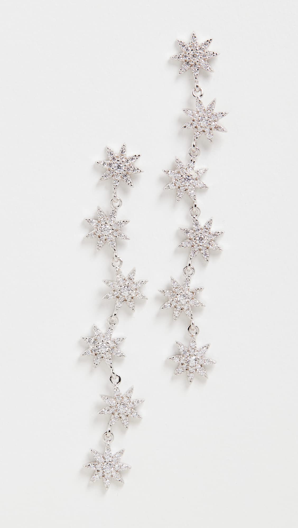 SHASHI Women's Estrella Earrings, White Gold, One Size