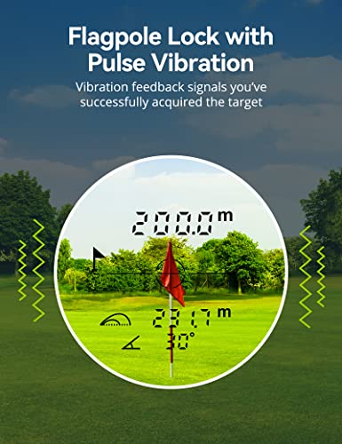REXMEO Golf Rangefinder with Slope, USB C Rechargeable Laser Range Finder Golfing 1000Y with 6X Magnification, High-Precision Flag Lock Pulse Vibration, Magnet Stripe for Target Shooting and Hunting