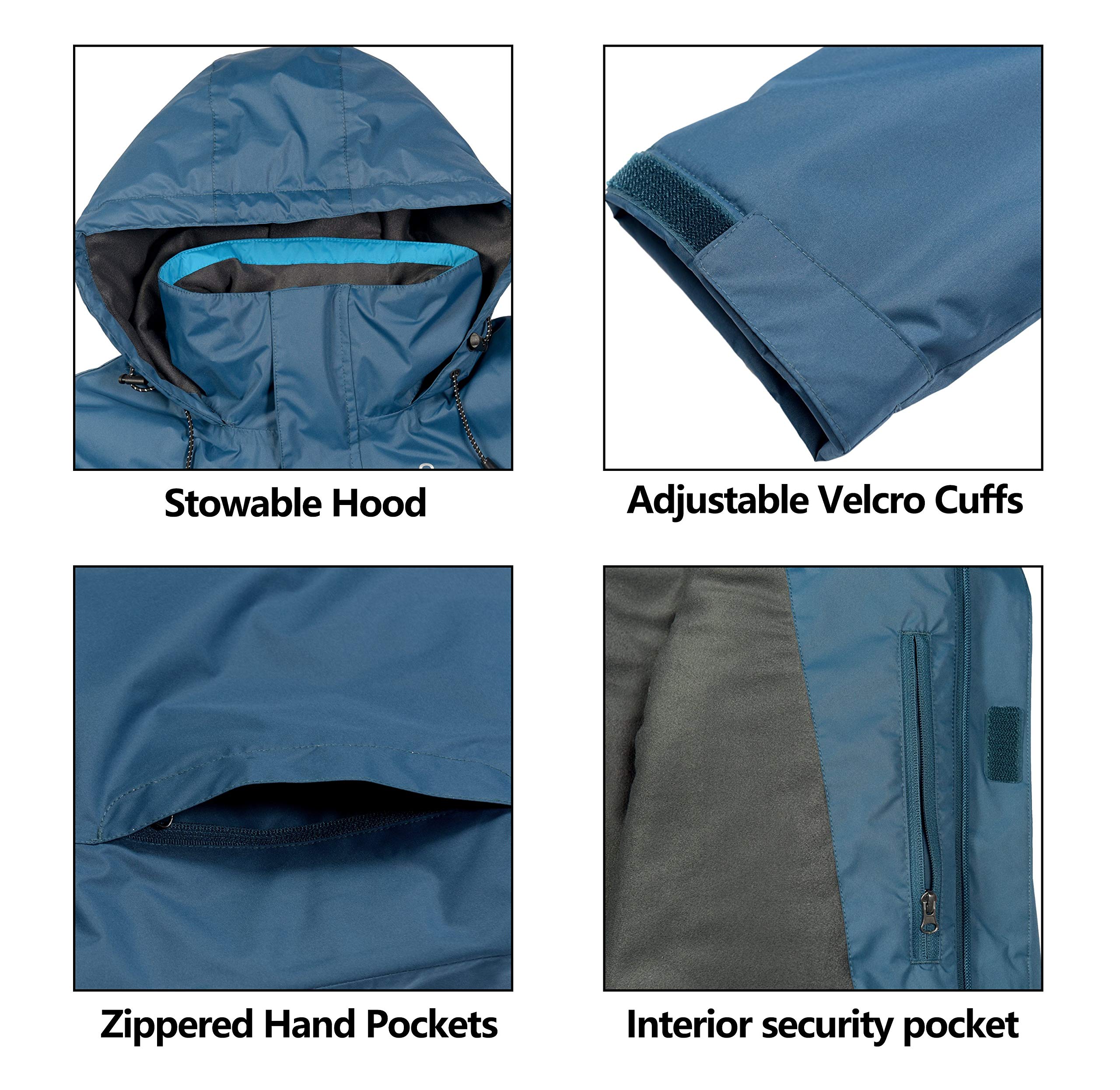 Little Donkey Andy Women's Ski Snowboarding Jacket Waterproof Warm Winter Windproof Mountain Snow Rain Coat Mosaic Blue XL