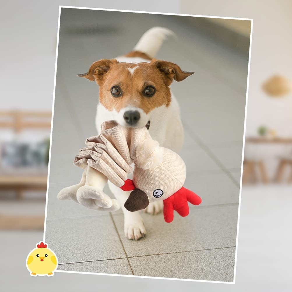 PUPTECK Holiday Dog Squeaky Toy - Soft Plush Interactive Chew Toys for Small Medium Dogs