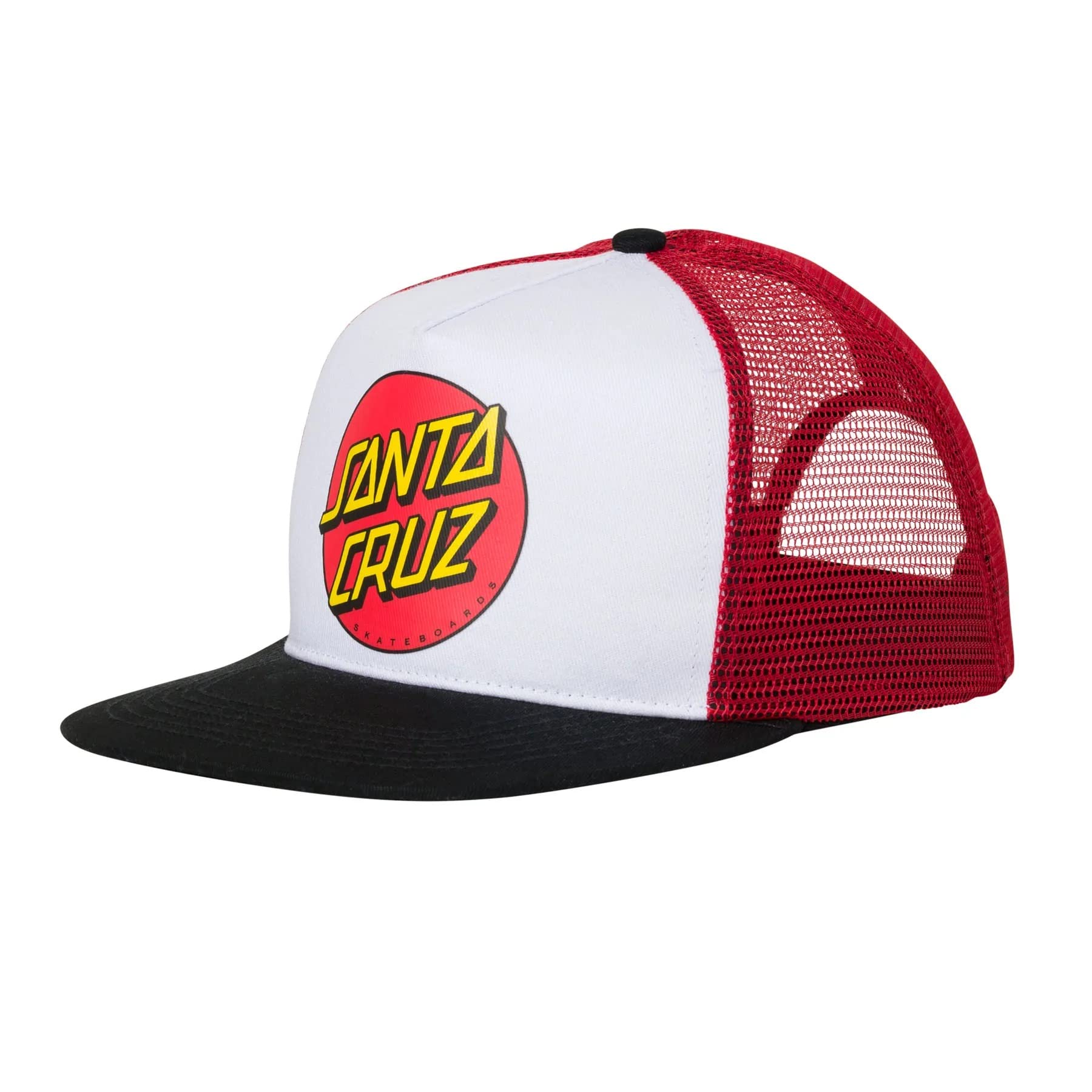 SANTA CRUZ Classic Dot Mesh Trucker High Profile Hat Red/Wht/Blk OS Unisex