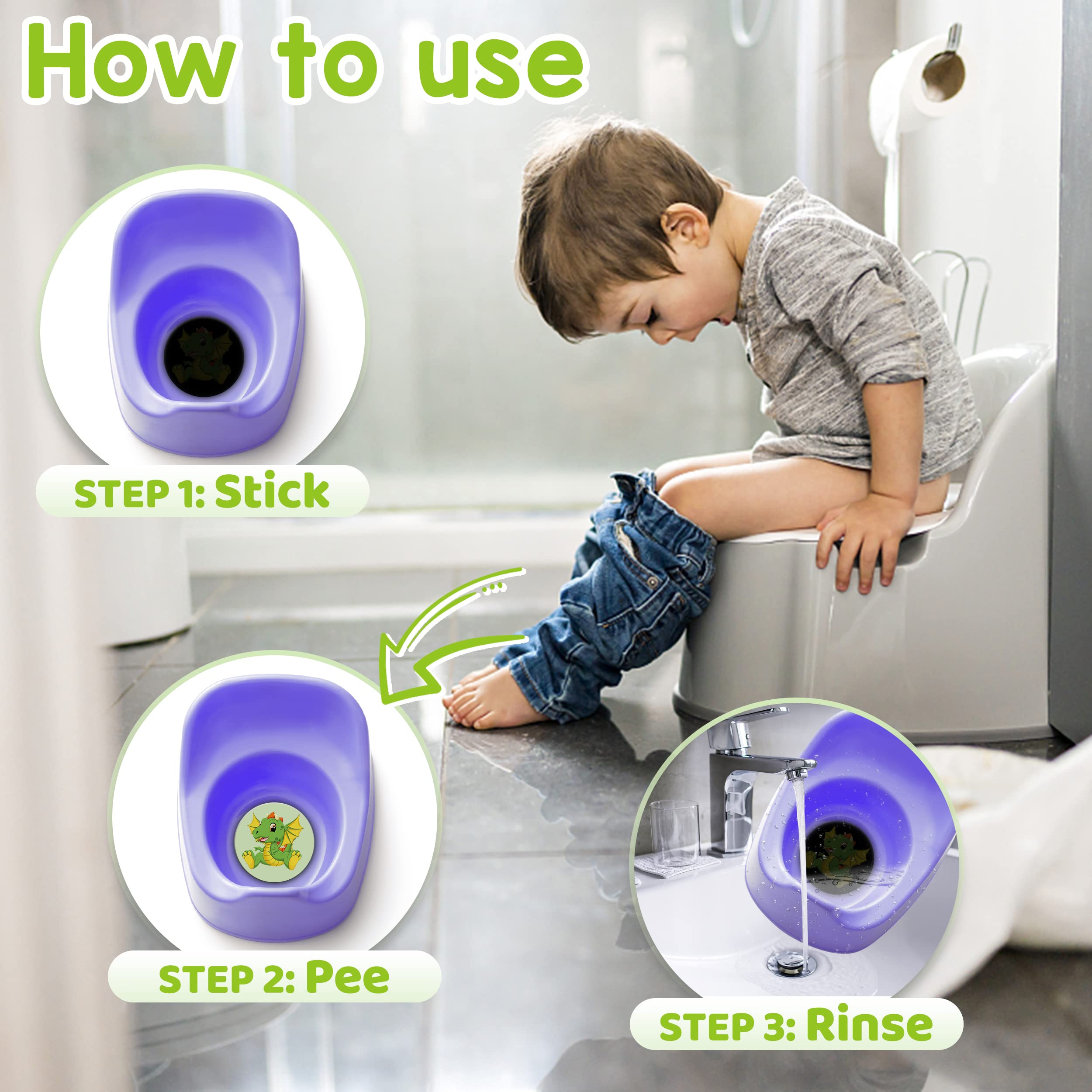 Yeeeasy Animal Dinosaur Potty Training Stickers for Toddler Boys Magic Color Changing Stickers Packs for Potty Training Toilet Reward Targets (20 Pcs)