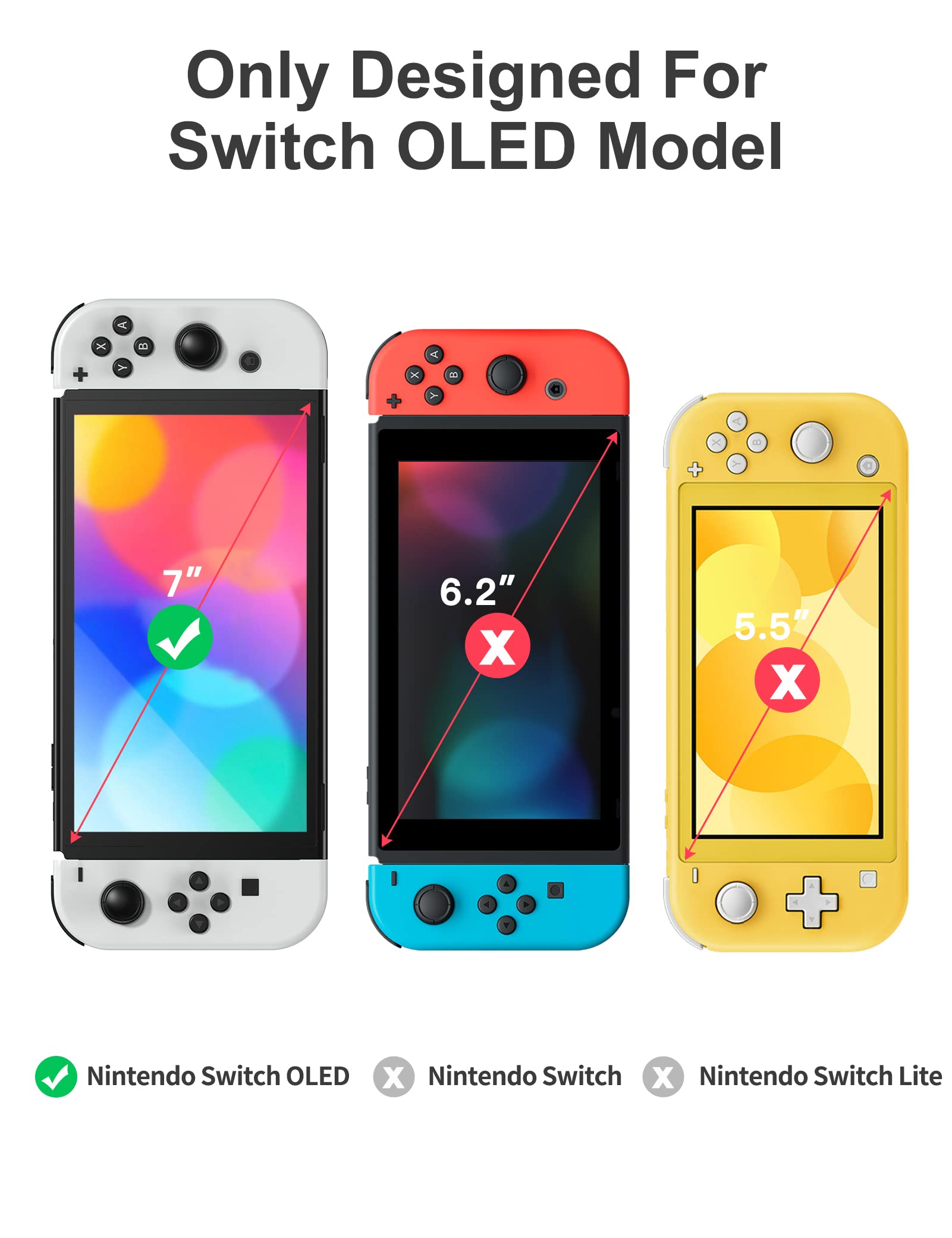 MASCARRY Accessories Kit for Nintendo Switch OLED Model 2021,Accessories Bundle with Carrying Case,Screen Protector,Silicone Skin for Switch & Joy-Con,Charging Dock,Grip & Racing Wheel & More