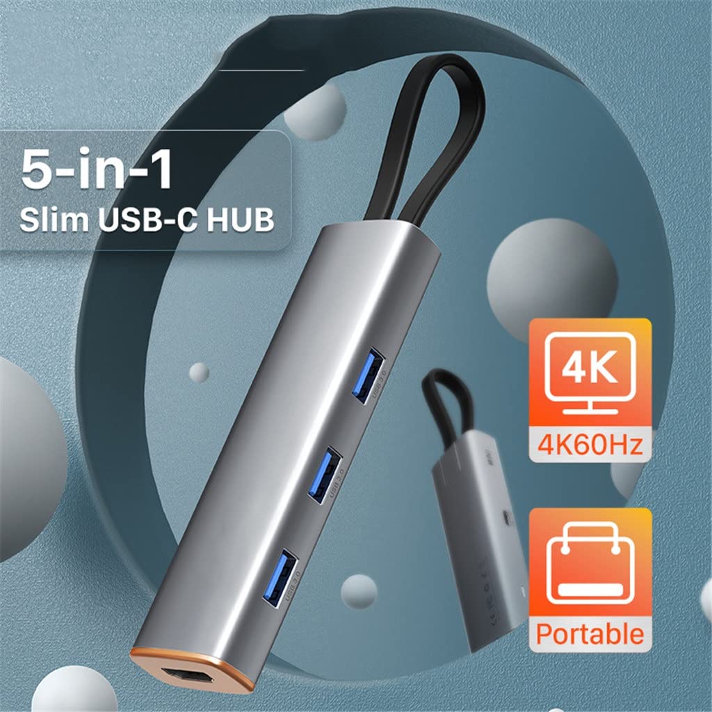 XXXDXDP CABLETIME Multi 5 in 1 USB HUB Type C to 4K 60Hz -Compatible USB 3.0 PD 100W for PC Air