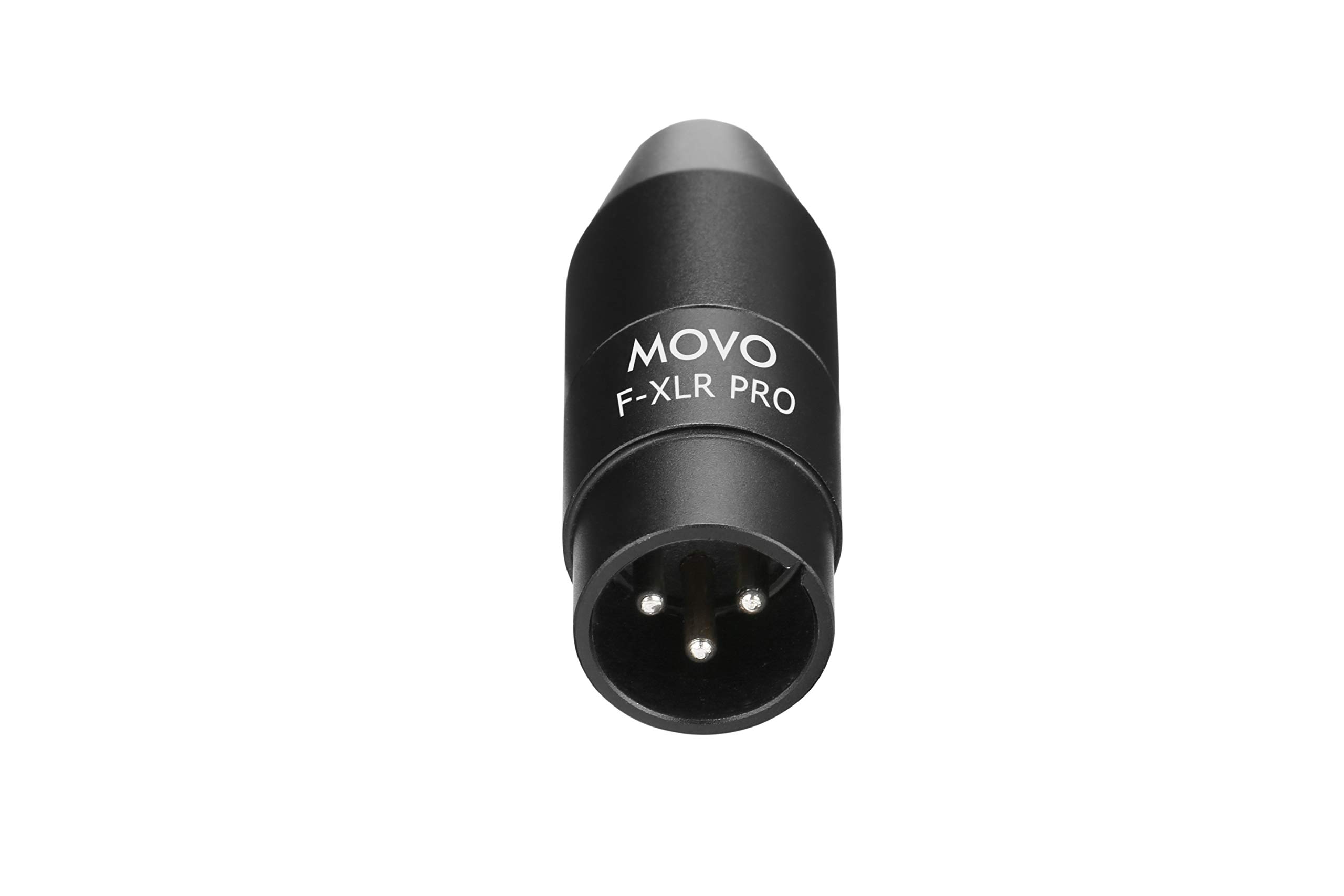 Movo FXLR-PRO 3.5mm (TRS) Mini-Jack Female Microphone Adapter to 3-pin XLR Male Connector with Integrated Phantom Power Converter