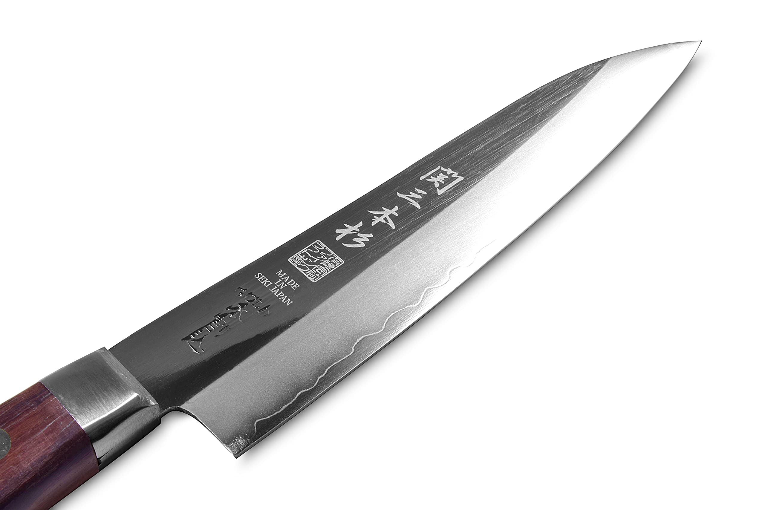 Seki Japan Japanese Seki SANBONSUGI Utility Petty Knife, 8A Stainless Steel Fruit Knife, Rose Wood Handle, 120 mm (4.7 in)