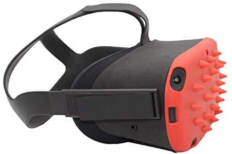 MASiKEN Premium Face Cover & Head Pad Cushion & Knuckle Strap & Head Cover for Oculus Quest Controller Skin Accessories, Protector Comfort Set, Shock-Resistant Sweatproof (Red)