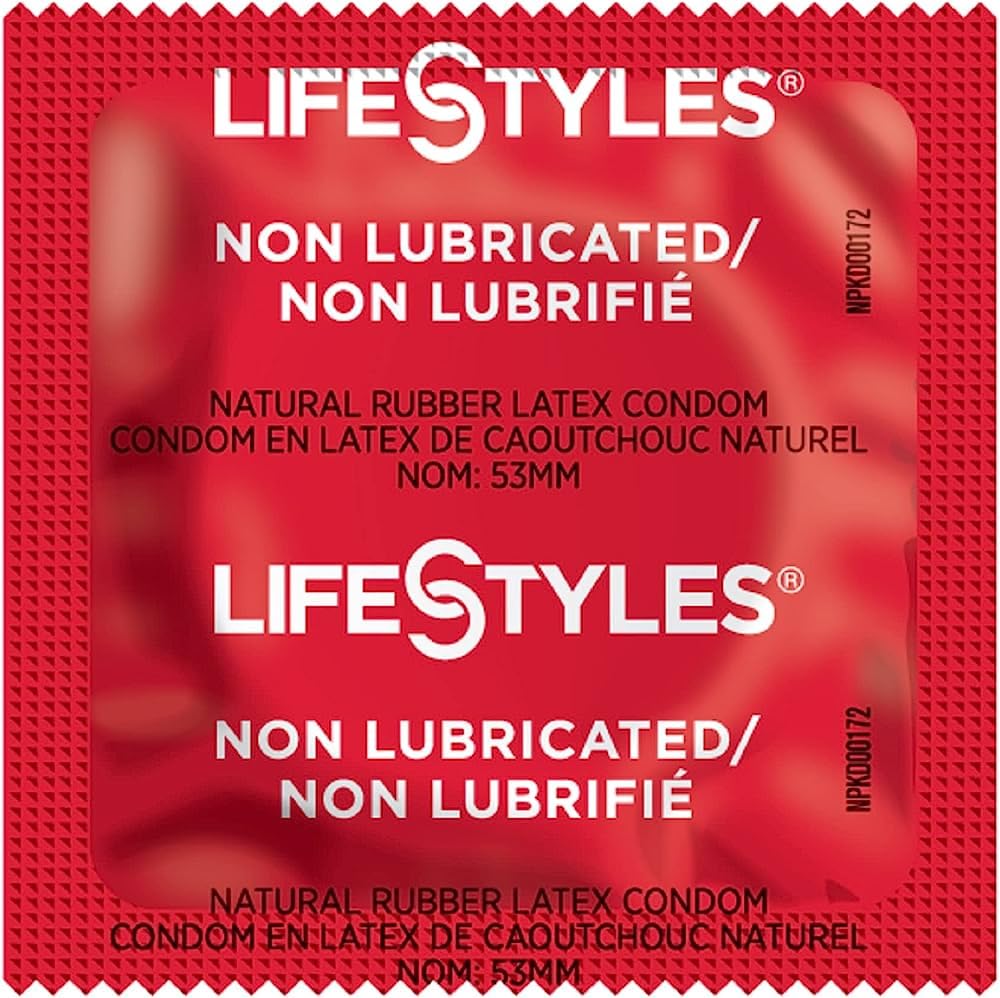 Lifestyles Non-Lubricated + Brass Lunamax Pocket Case (Bundle), Premium Latex Condoms-24 Count