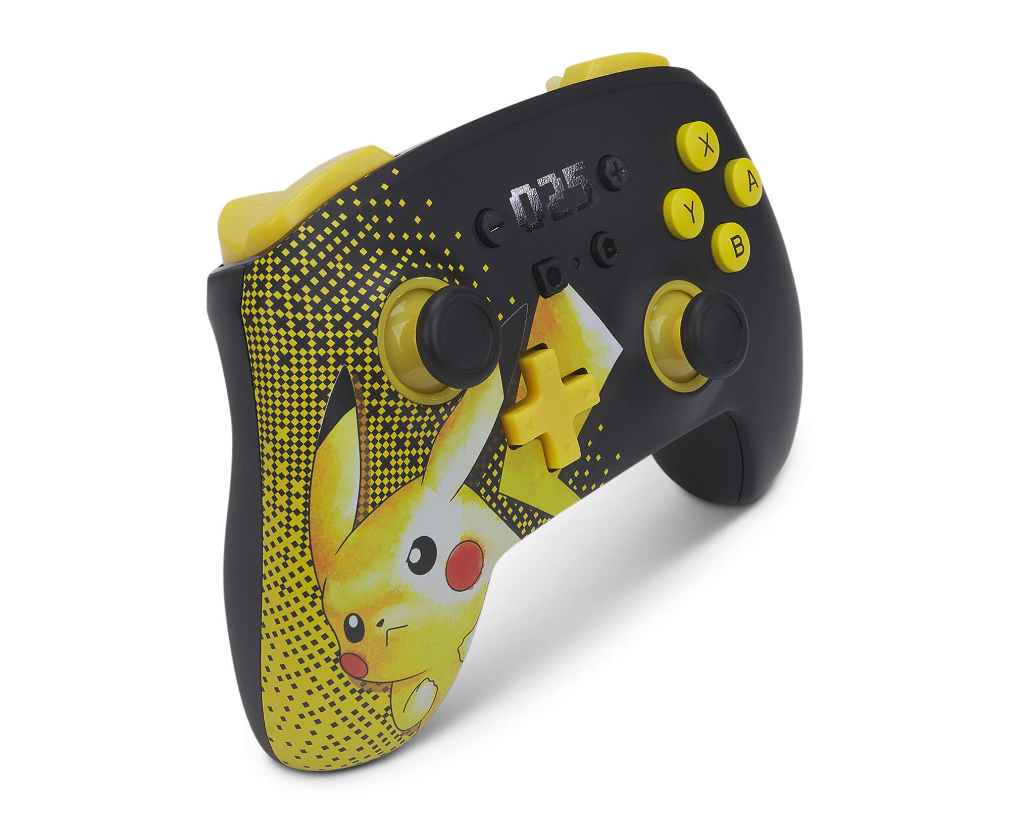 PowerA Enhanced Wireless Controller for Nintendo Switch - Pikachu 025, Nintendo Switch Lite, Gamepad, Game Controller, Bluetooth Controller, Rechargeable, Pikachu - Nintendo Switch