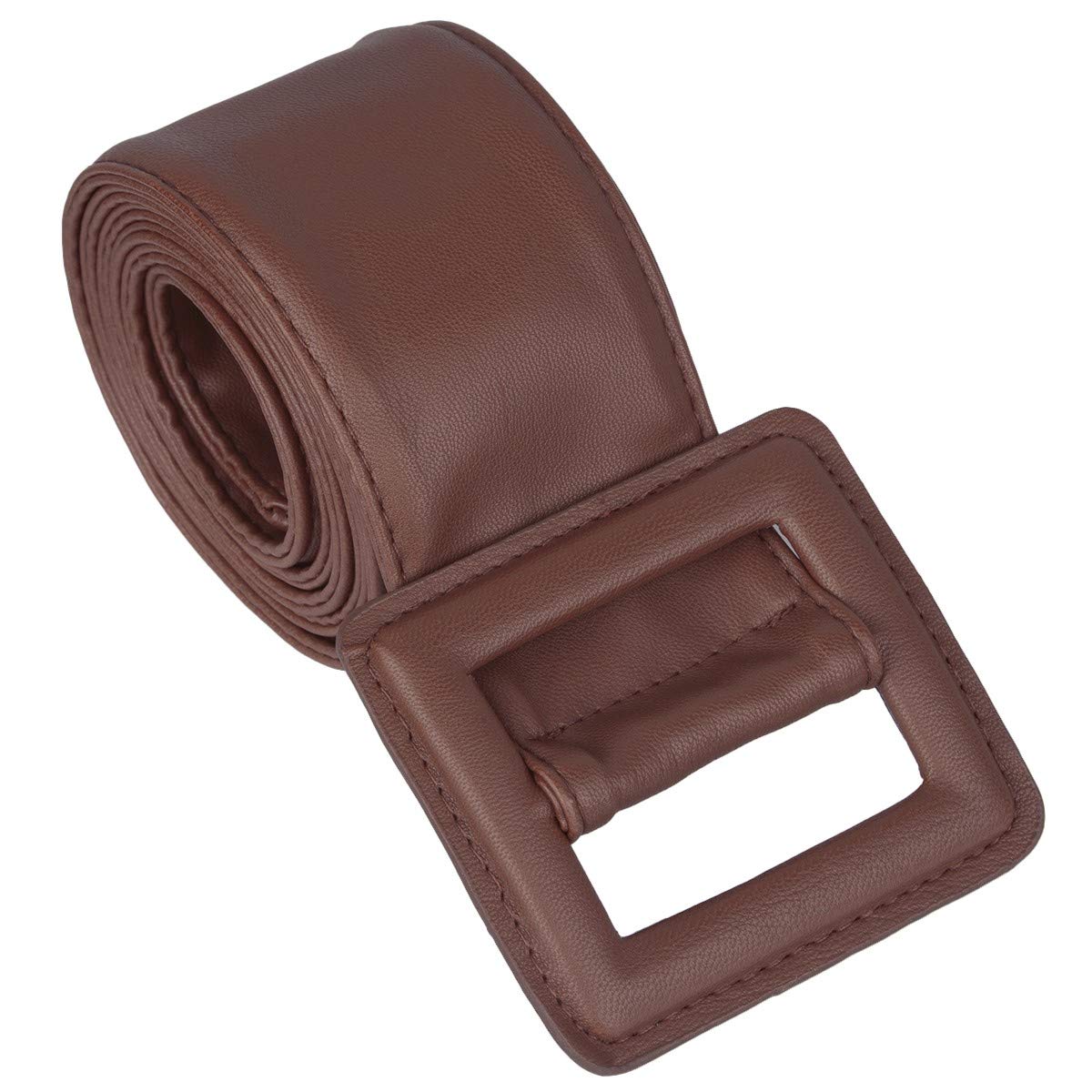 moonsix Plus Wide Belt for Women Pu Leather Waist Cinch Belts, Brown