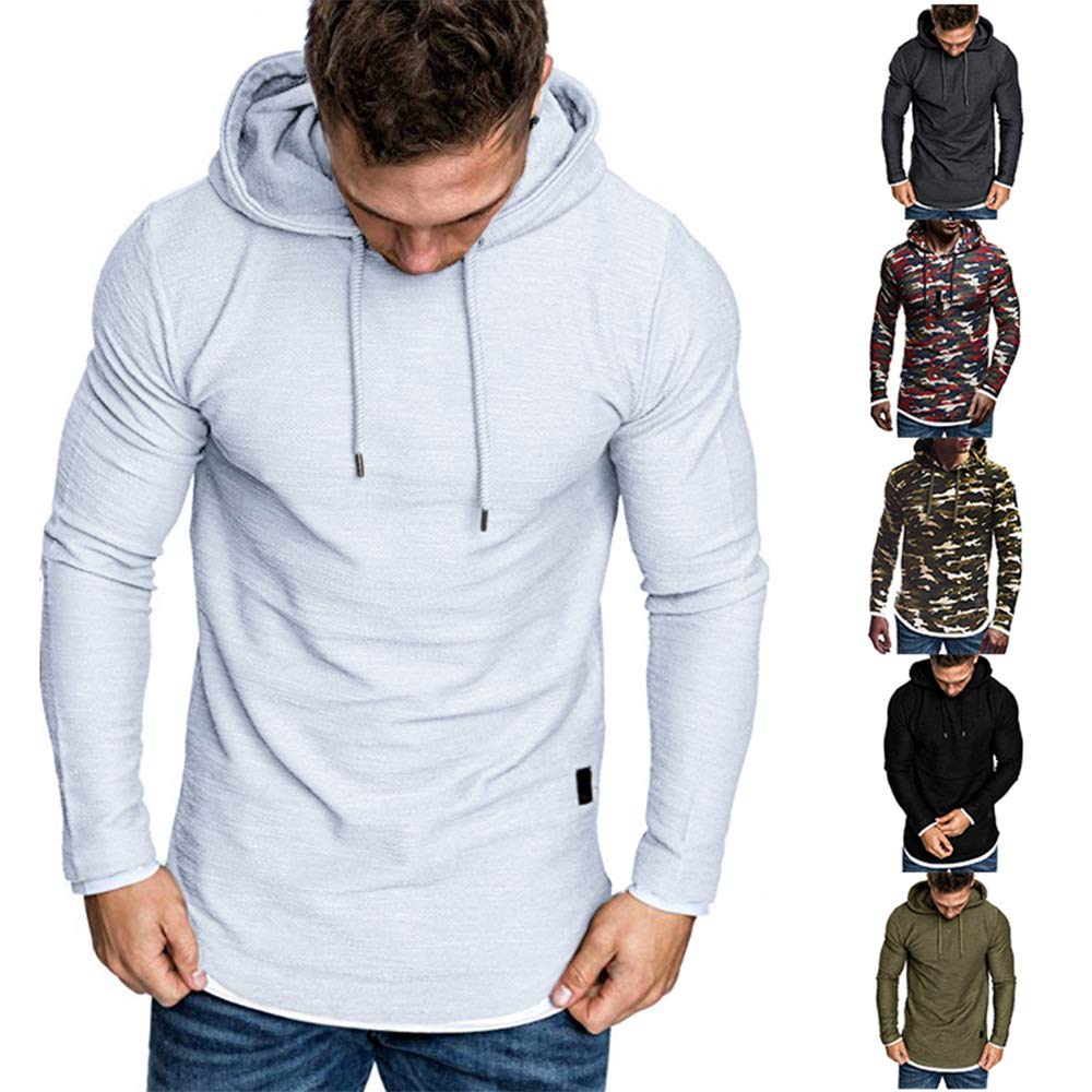 Lexiart Mens Fashion Athletic Hoodies Big & Tall Sport Pullover Fake Two Piece Shirts