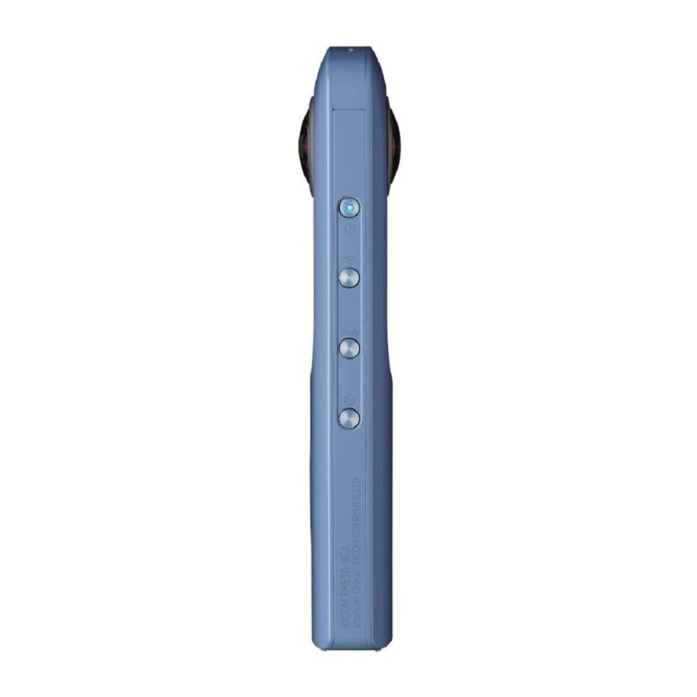 Ricoh Theta SC2 360-Degree 4K Spherical VR Camera (Blue) Bundle with Power Bank, TL-1 Lens Cap and Lens Pen (4 Items)