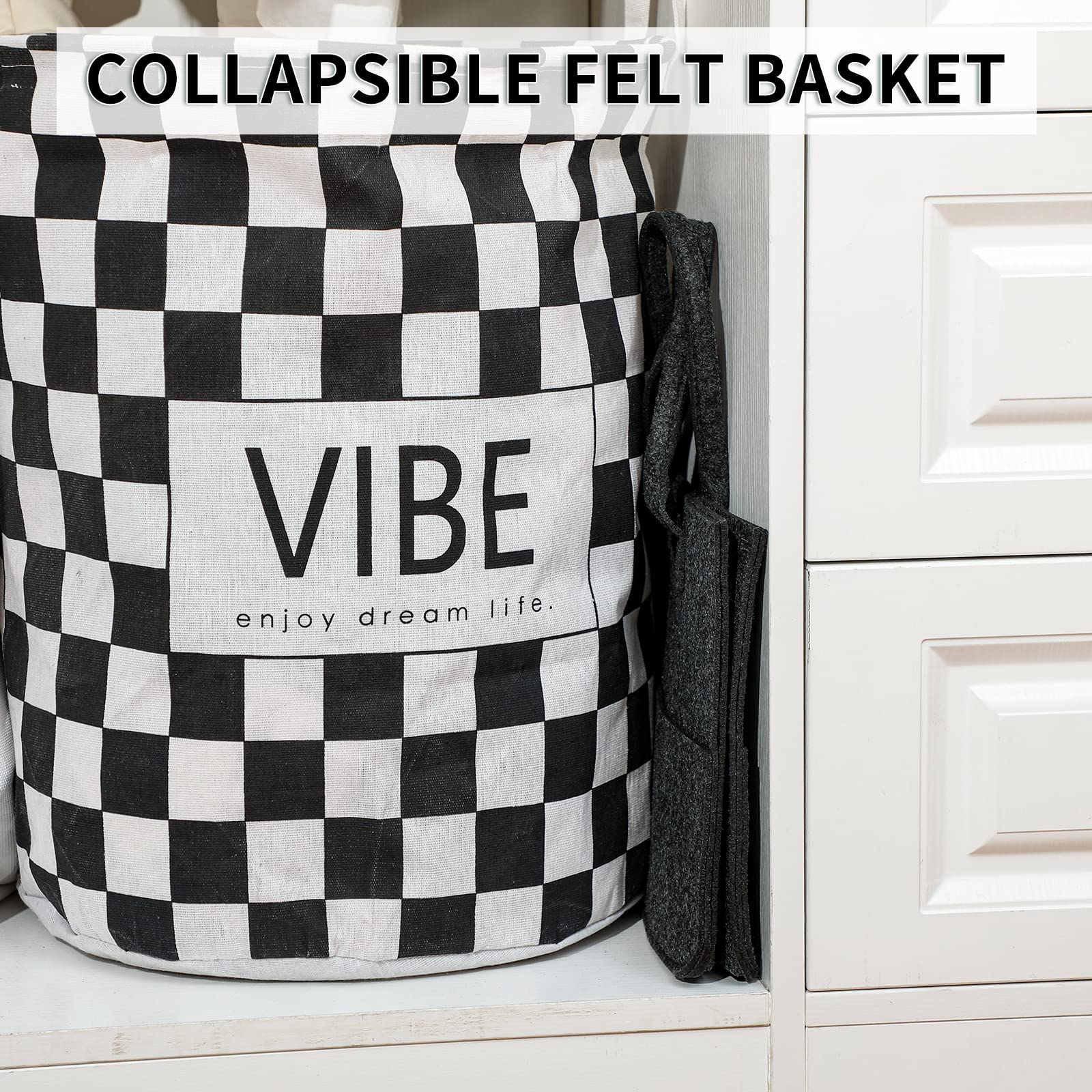 Yesesion 2 Pack Easter Basket Tote Bag for Kids, Portable Holiday Decoration Basket for Boys, Girls, Foldable Party Storage Caddy with Side Pockets for Candy (Large - Dark Gray)