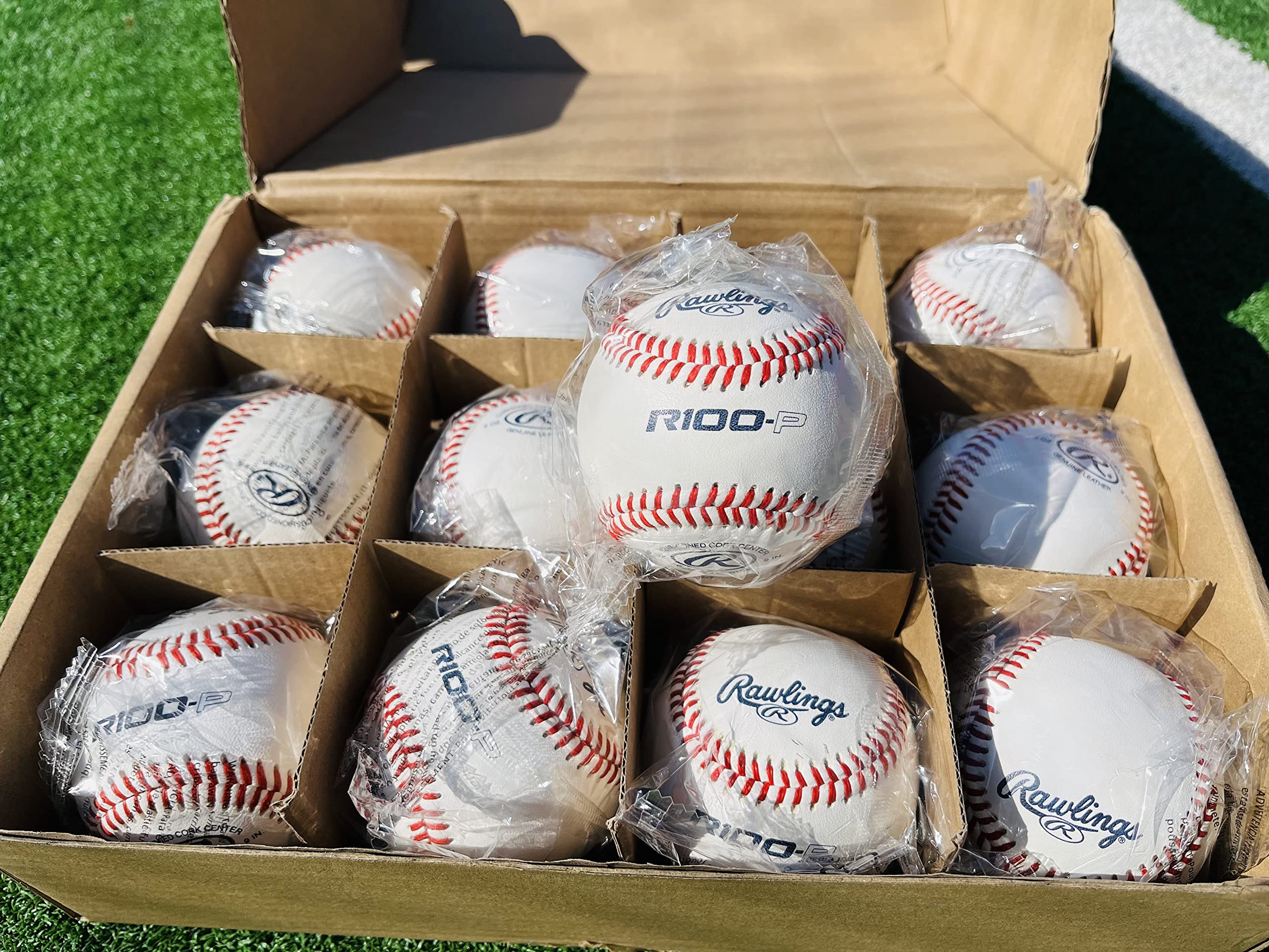 Rawlings | R100-P Practice Baseballs | Collegiate | High School | Youth | Box of 12,White