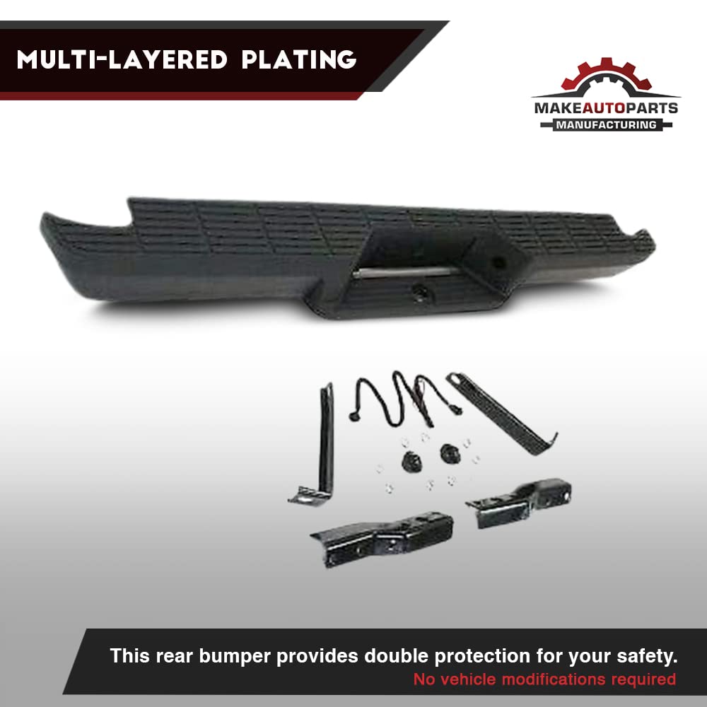 Make Auto Parts Manufacturing Step Bumper Face Bar Assembly Black Steel Rear For Ford Ranger 1993-2011 Fleetside Styleside - FO1102257