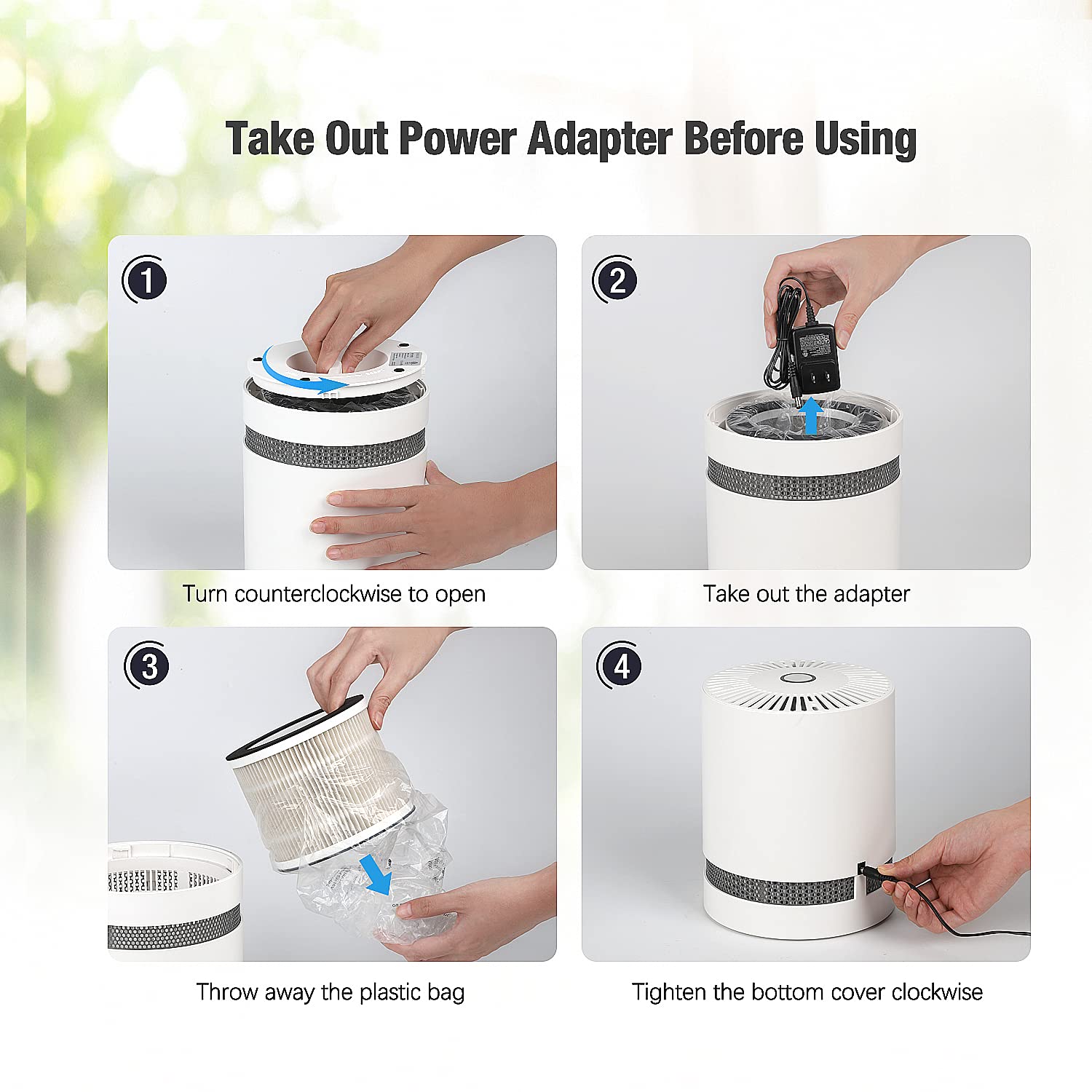 RIGOGLIOSO Air Purifier for Home with True HEPA Filters,Low Noise Portable Air Purifiers with Night Light,Desktop USB Air Cleaner