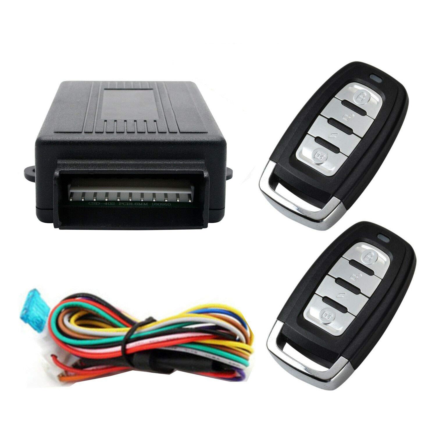 MASO Auto Remote Central Kit Universal Car Door Lock with Contorl Box + 2 Replacement Remote Contorl for Car Central Lock